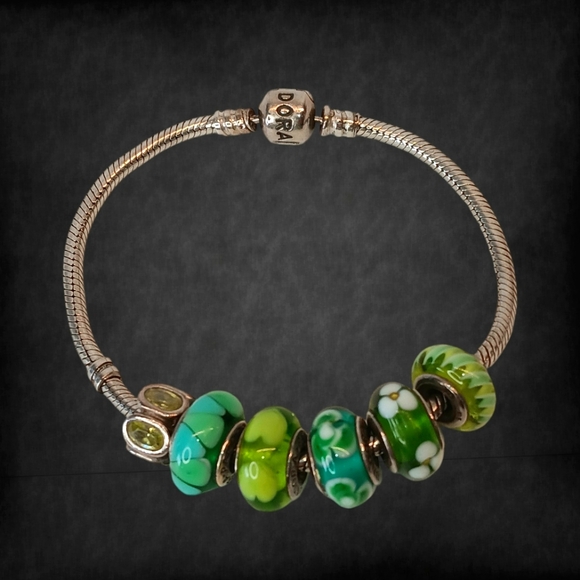 Pandora | Jewelry | Authentic Pandora Silver Bracelet With 6 Stunning ...